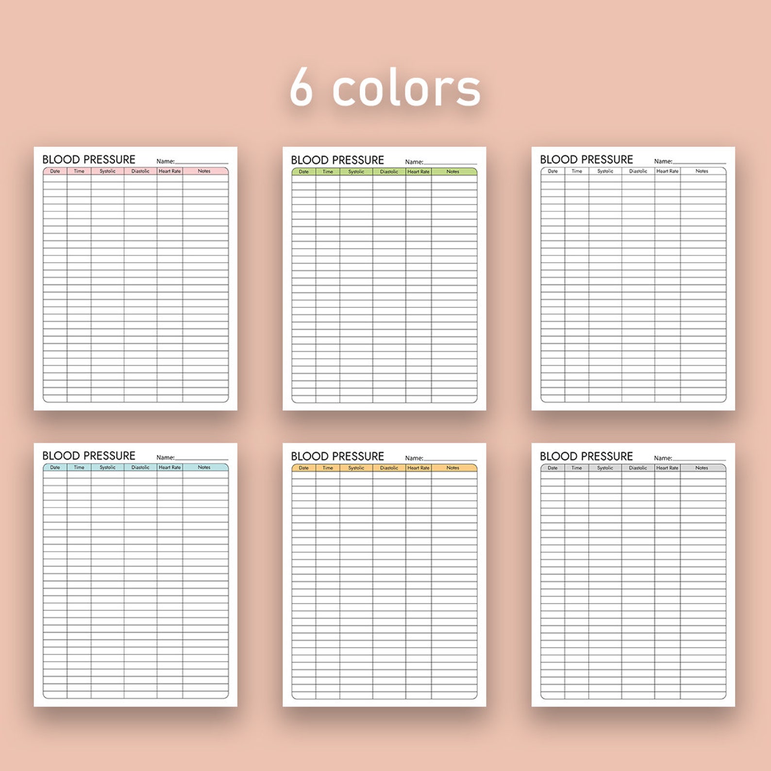 Printable Blood Pressure Log Editable Blood Pressure Tracker Medical ...