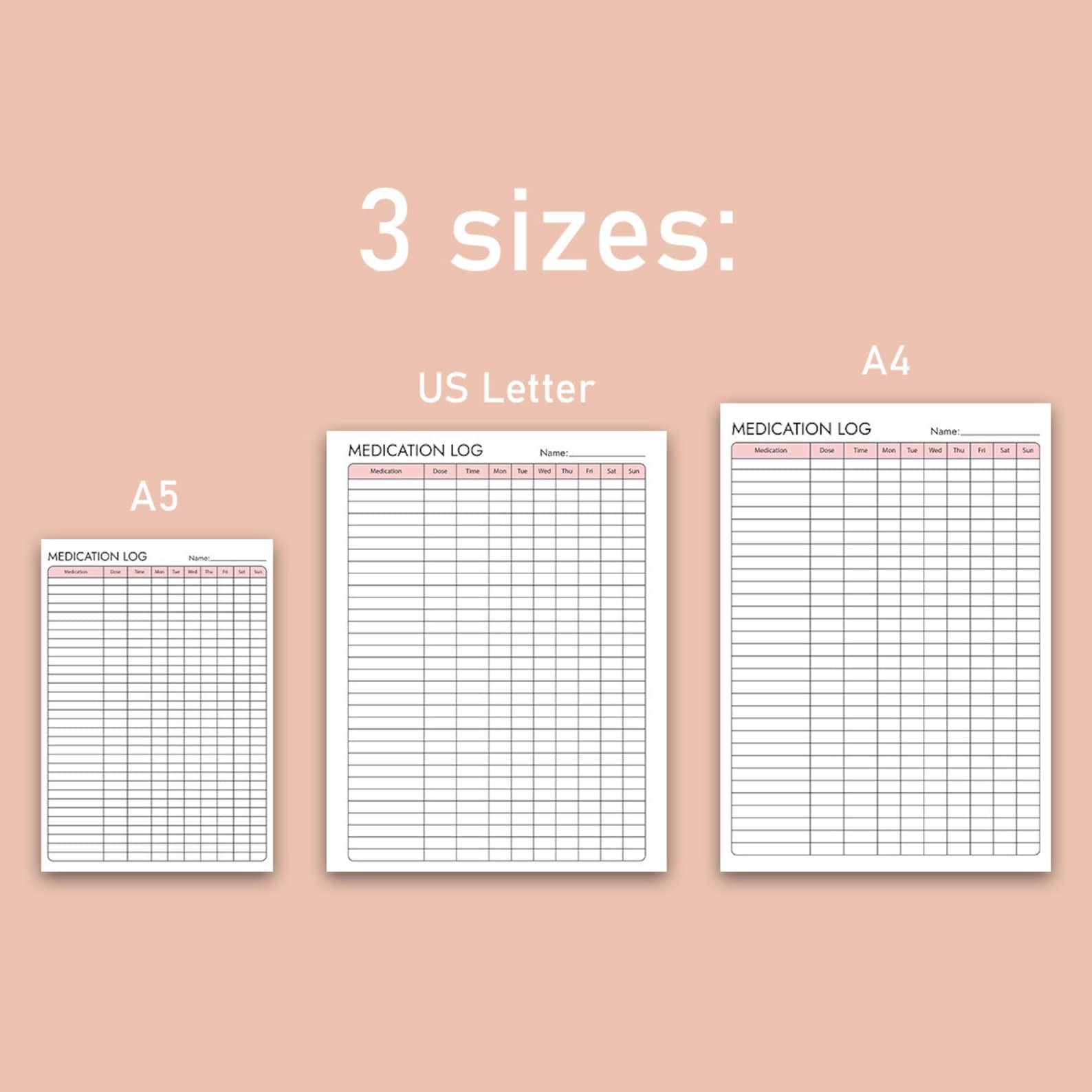 Daily Medication Log Printable Medication Tracker Printable ...