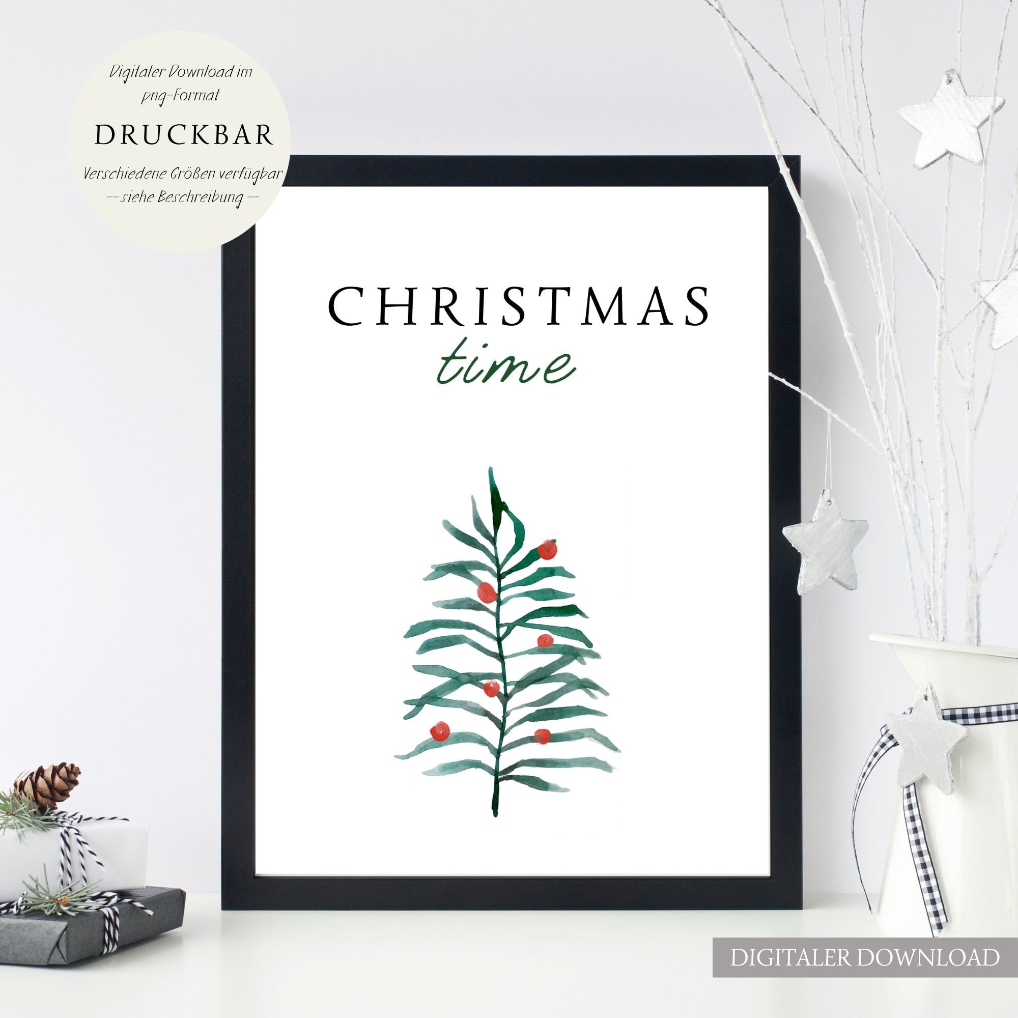 Poster Set Weihnachten 2-teilig, Weihnachtliche Wandkunst, Cozy ...