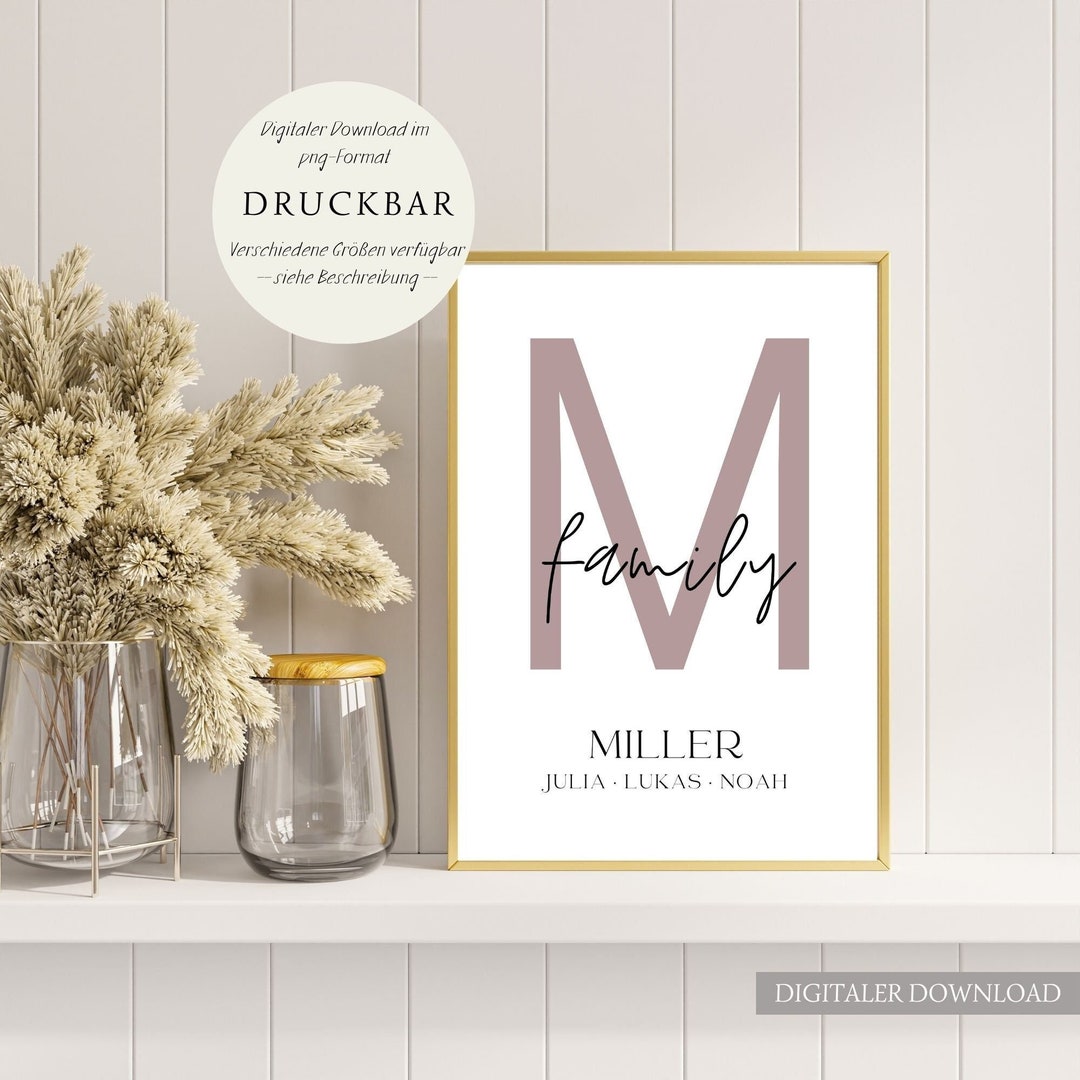 Personalized Poster Family, Home Poster Personalized, Digital Poster ...