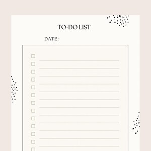 Minimal to Do List Printable, Simple Tasks List Template, Productivity ...