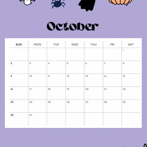 EDITABLE October 2022 Calendar, Cute Spooky Halloween 2022 Planner ...