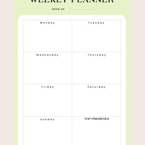 Cute Weekly Planner Printable, Cute Weekly A4 Planner Digital Template ...