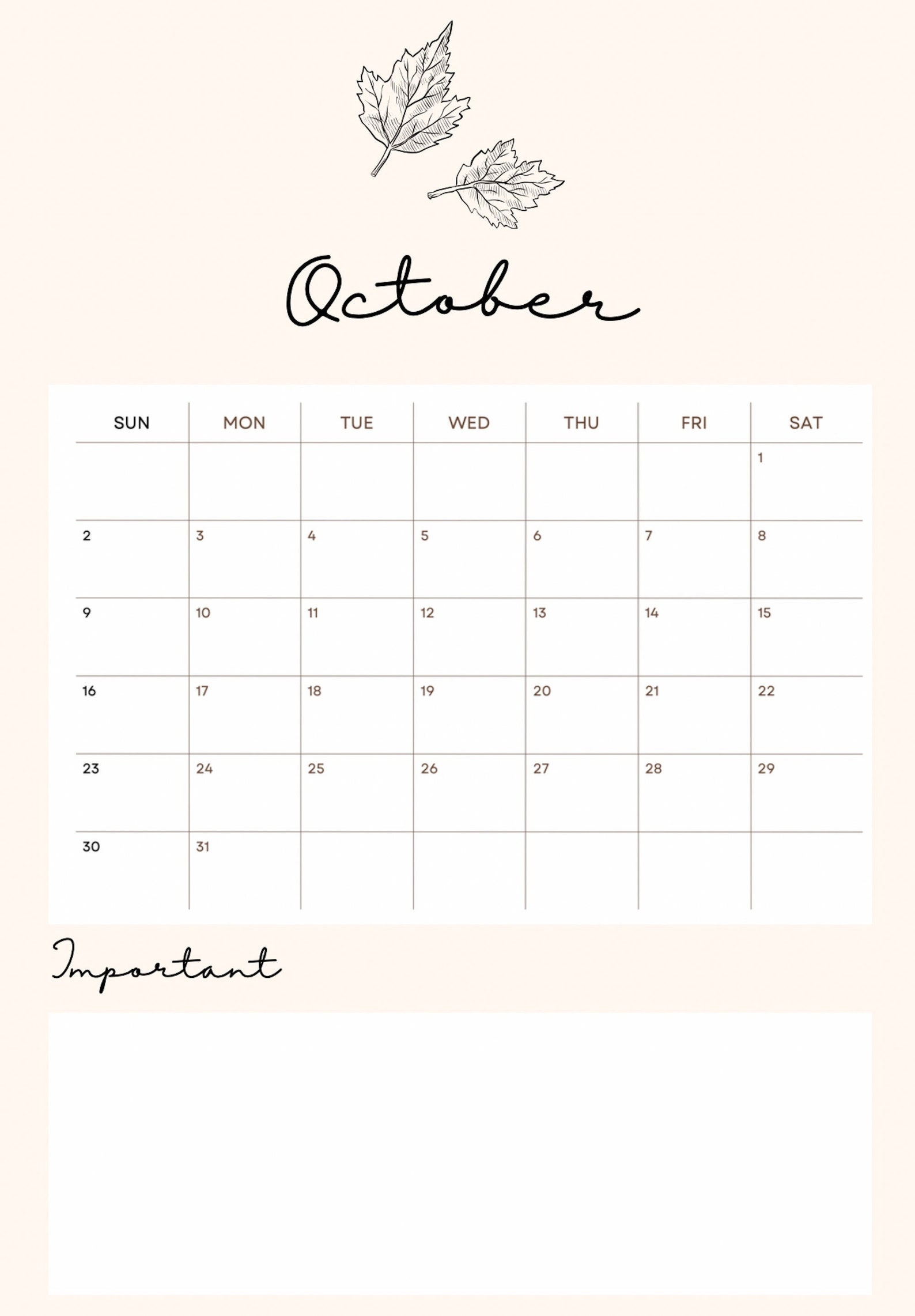 October 2022 Calendar, Beautiful Fall, Autumn Vibes, Printable Editable ...