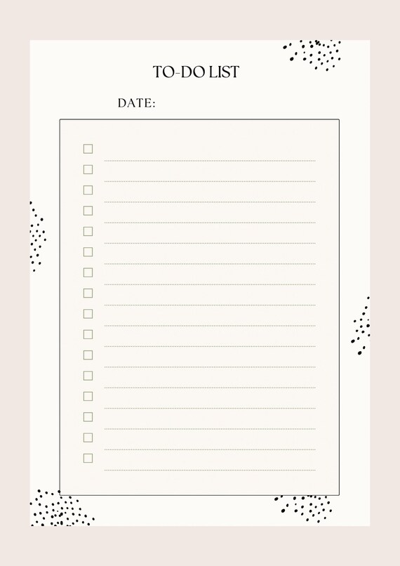 Minimal to Do List Printable Simple Tasks List Template - Etsy