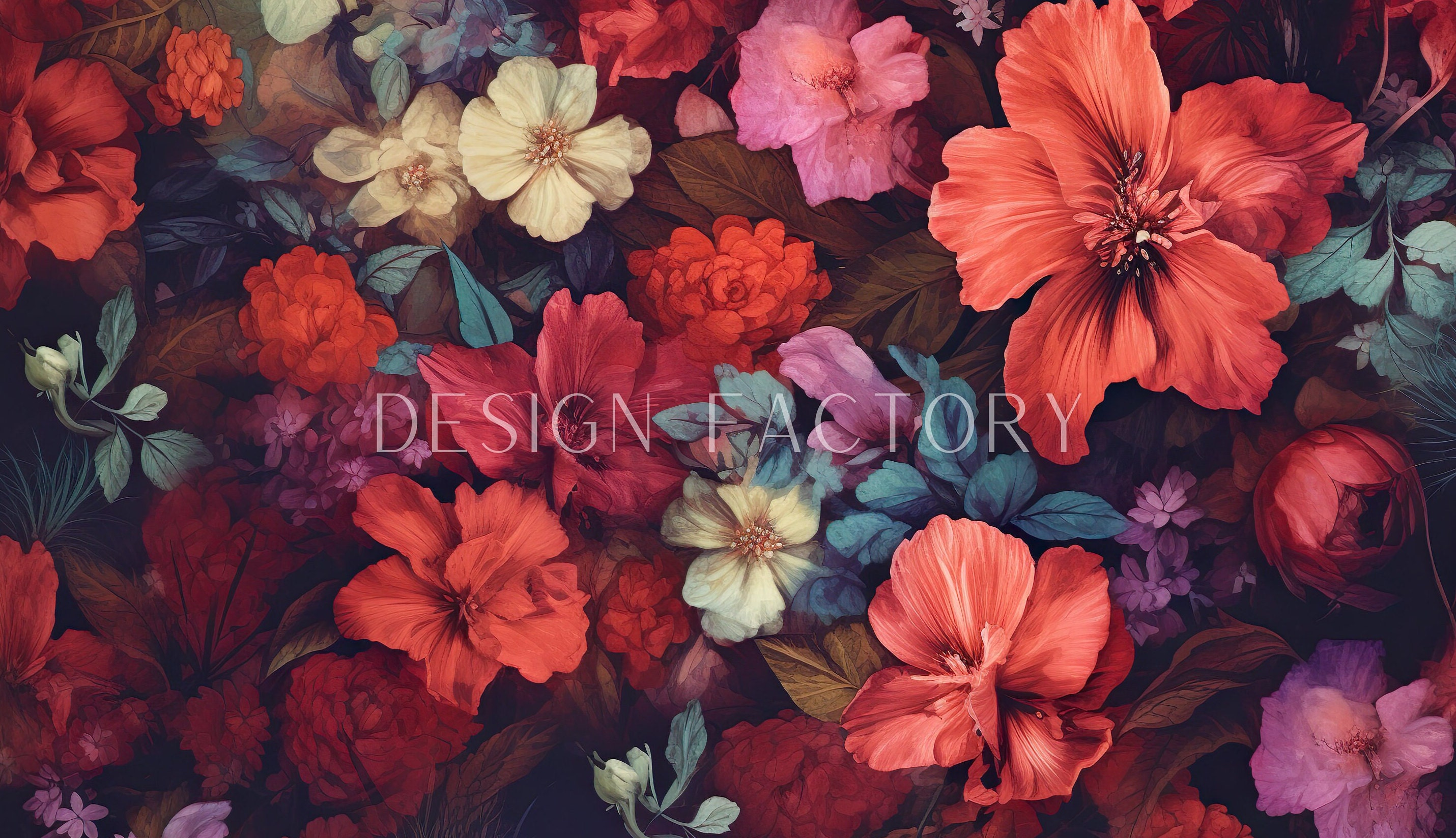 Set of 4 Floral Desktop Wallpaper / Abstract Minimalist Computer / PC ...