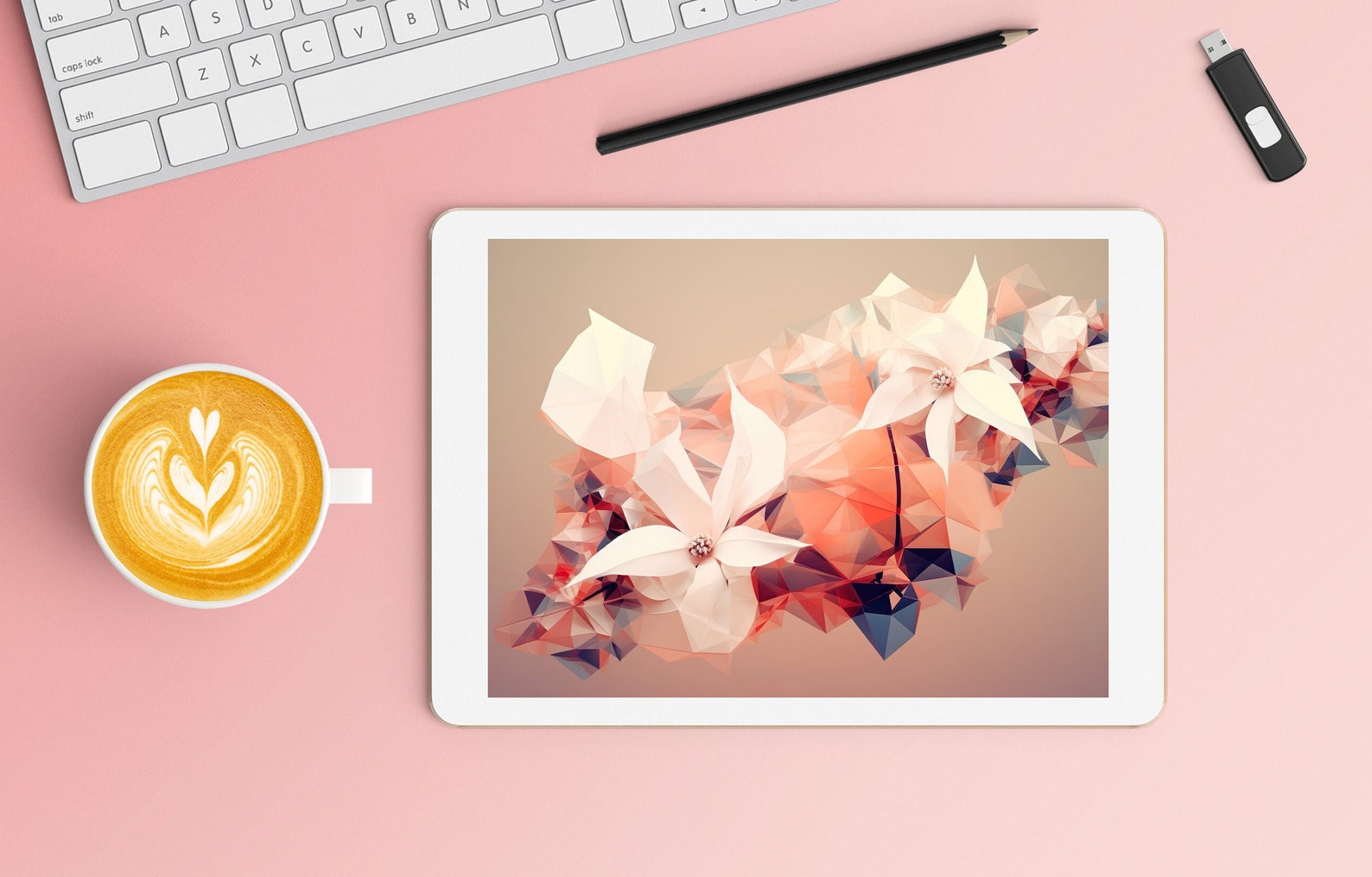 Set of 4 Polygon Desktop Wallpaper / Abstract Minimalist Computer / PC ...