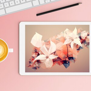 Set of 4 Polygon Desktop Wallpaper / Abstract Minimalist Computer / PC ...