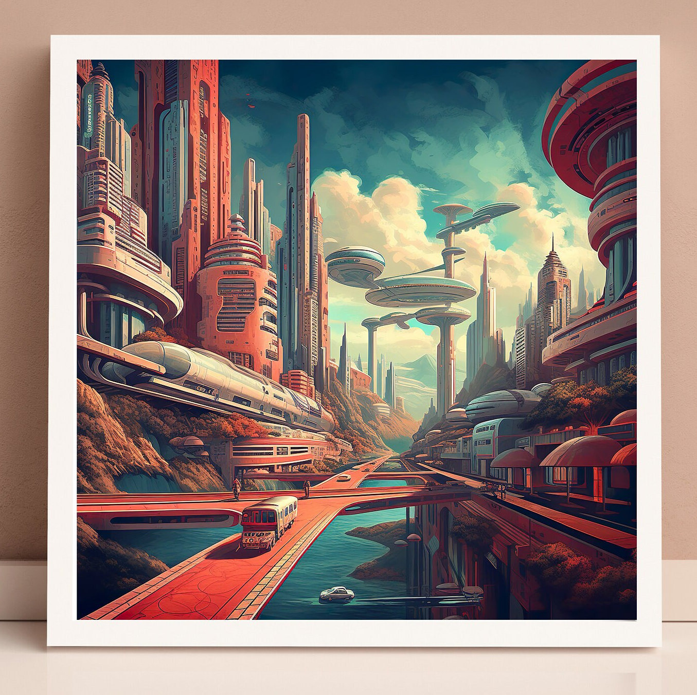 Retro Futurism Art / Science Fiction / Futuristic Wall Art / Vintage ...