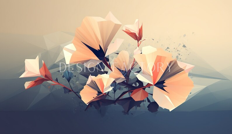 Set of 4 Polygon Desktop Wallpaper / Abstract Minimalist Computer / PC ...