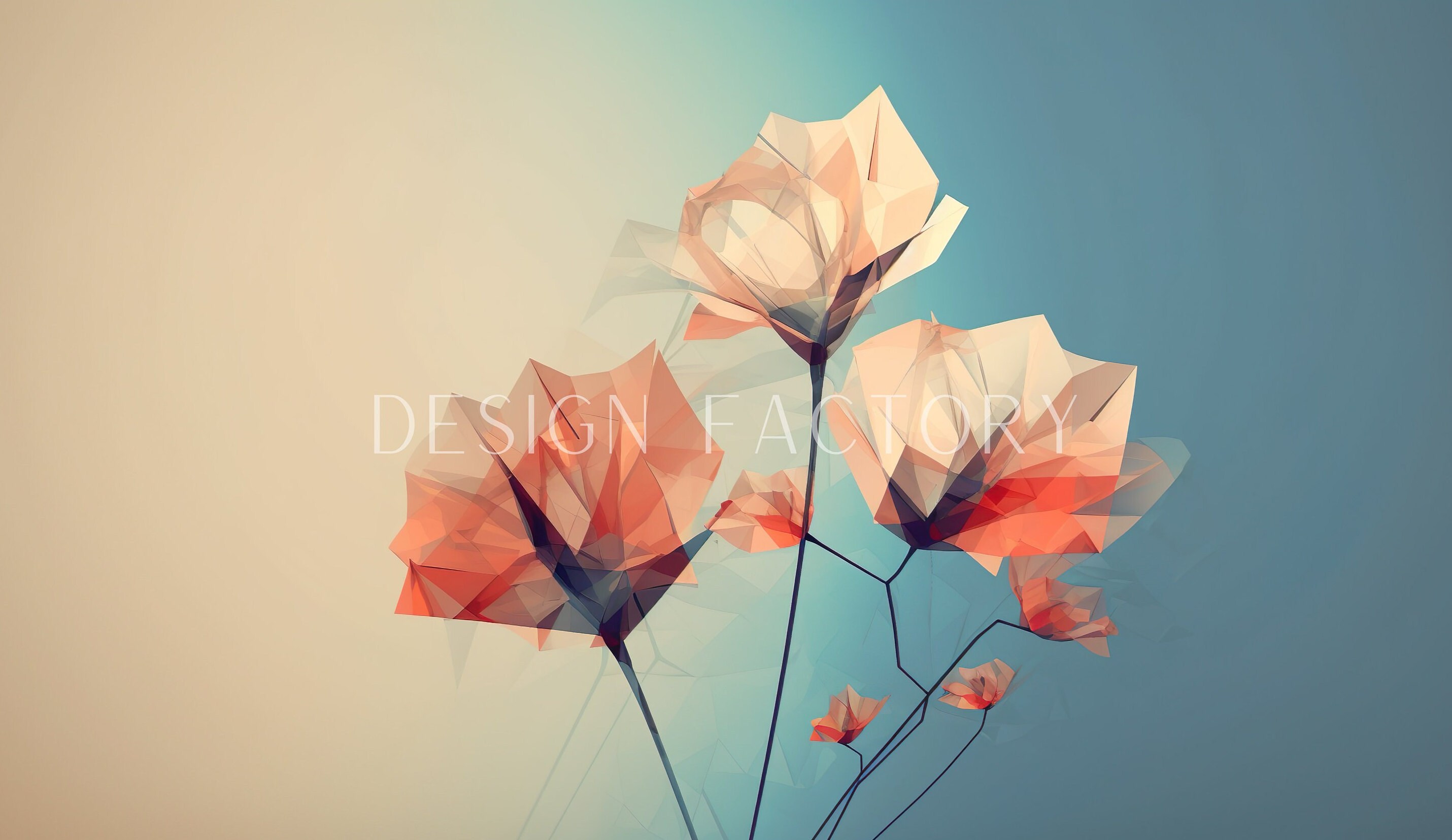 Set of 4 Polygon Desktop Wallpaper / Abstract Minimalist Computer / PC ...