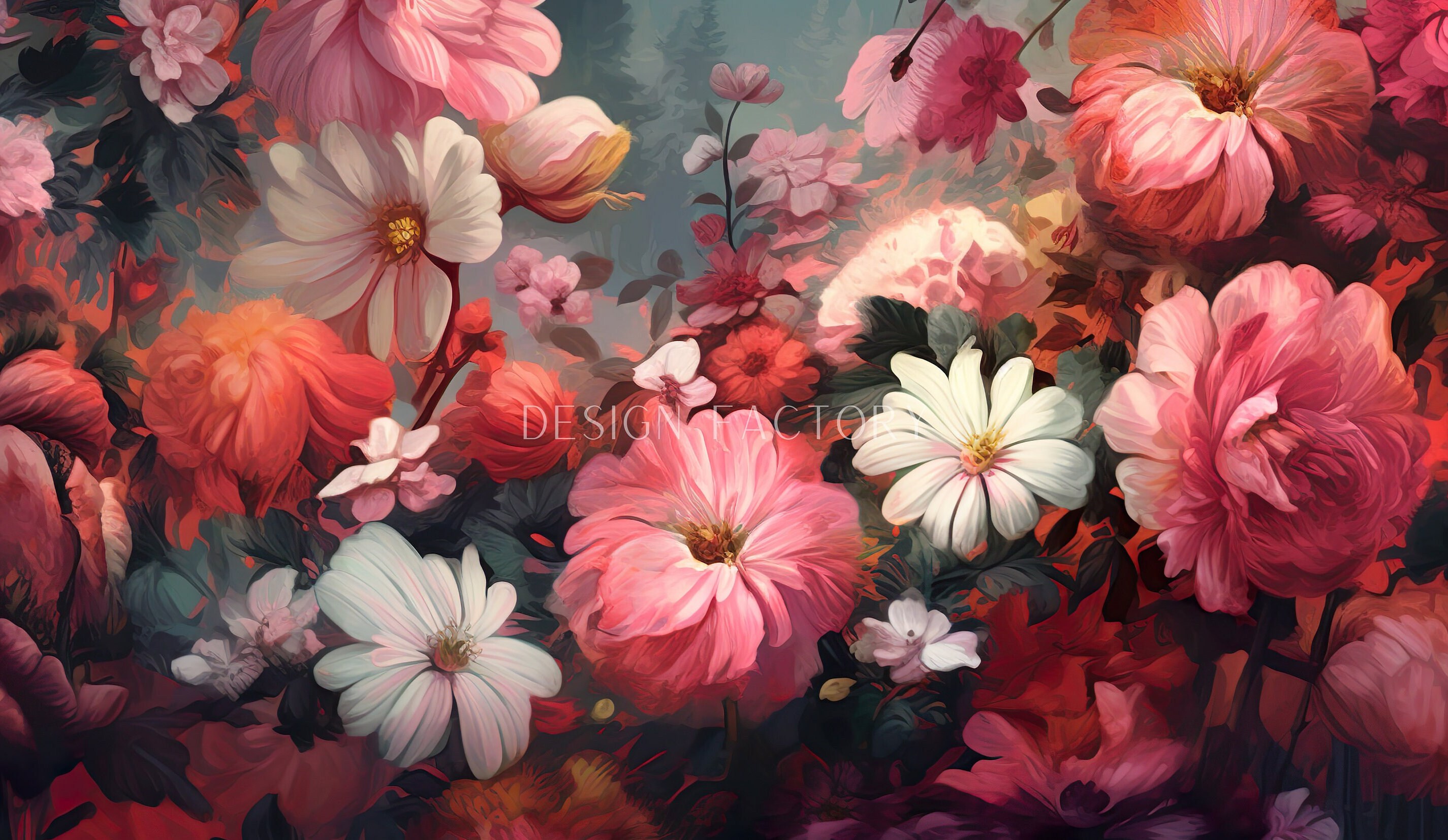 Set of 4 Floral Desktop Wallpaper / Abstract Minimalist Computer / PC ...