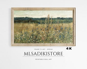 Samsung Frame TV Art Spring Wildflower Field Flower Meadow Vintage ...