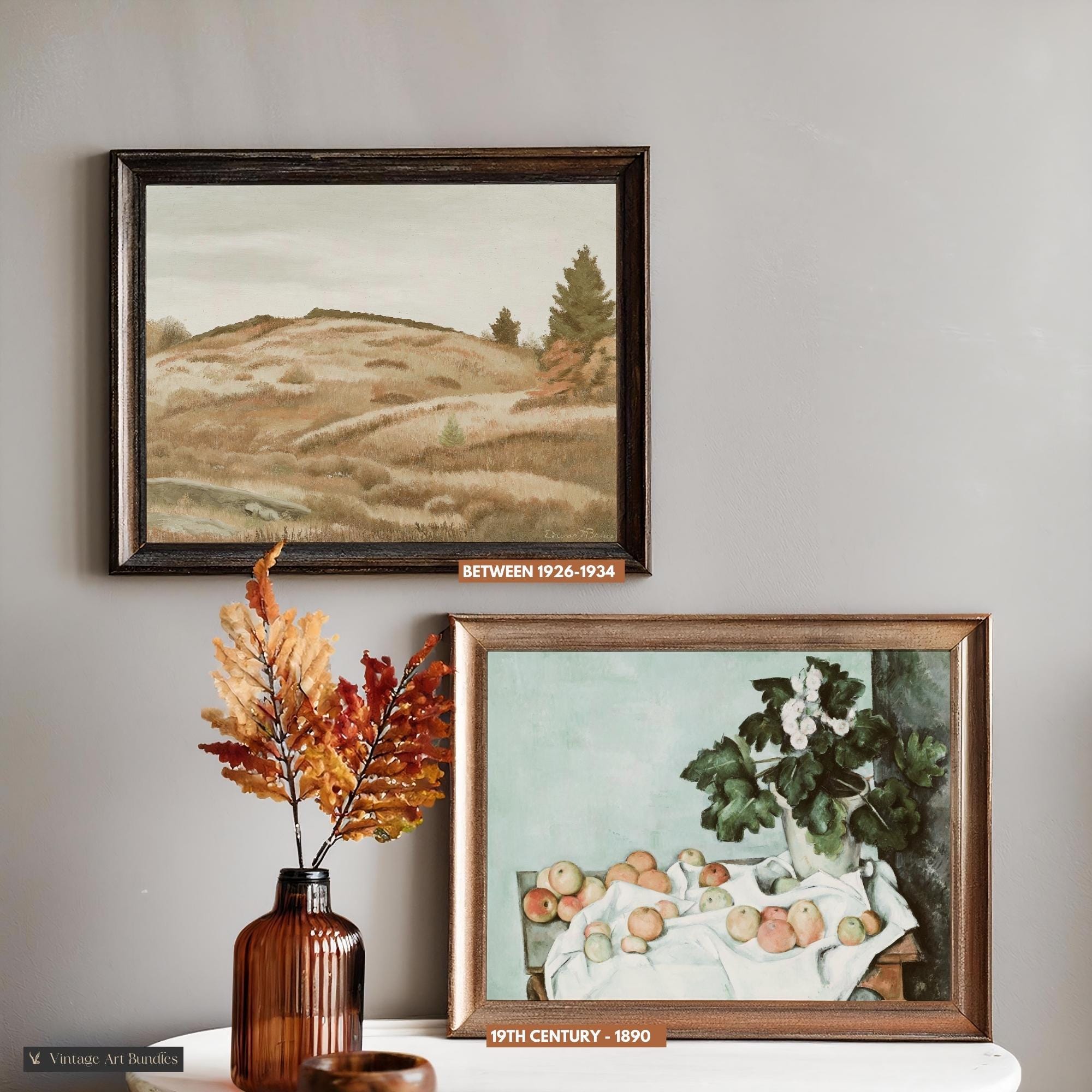 Vintage Fall Gallery Wall Art Set of 6 | Rustic Fall Decor | Antique ...