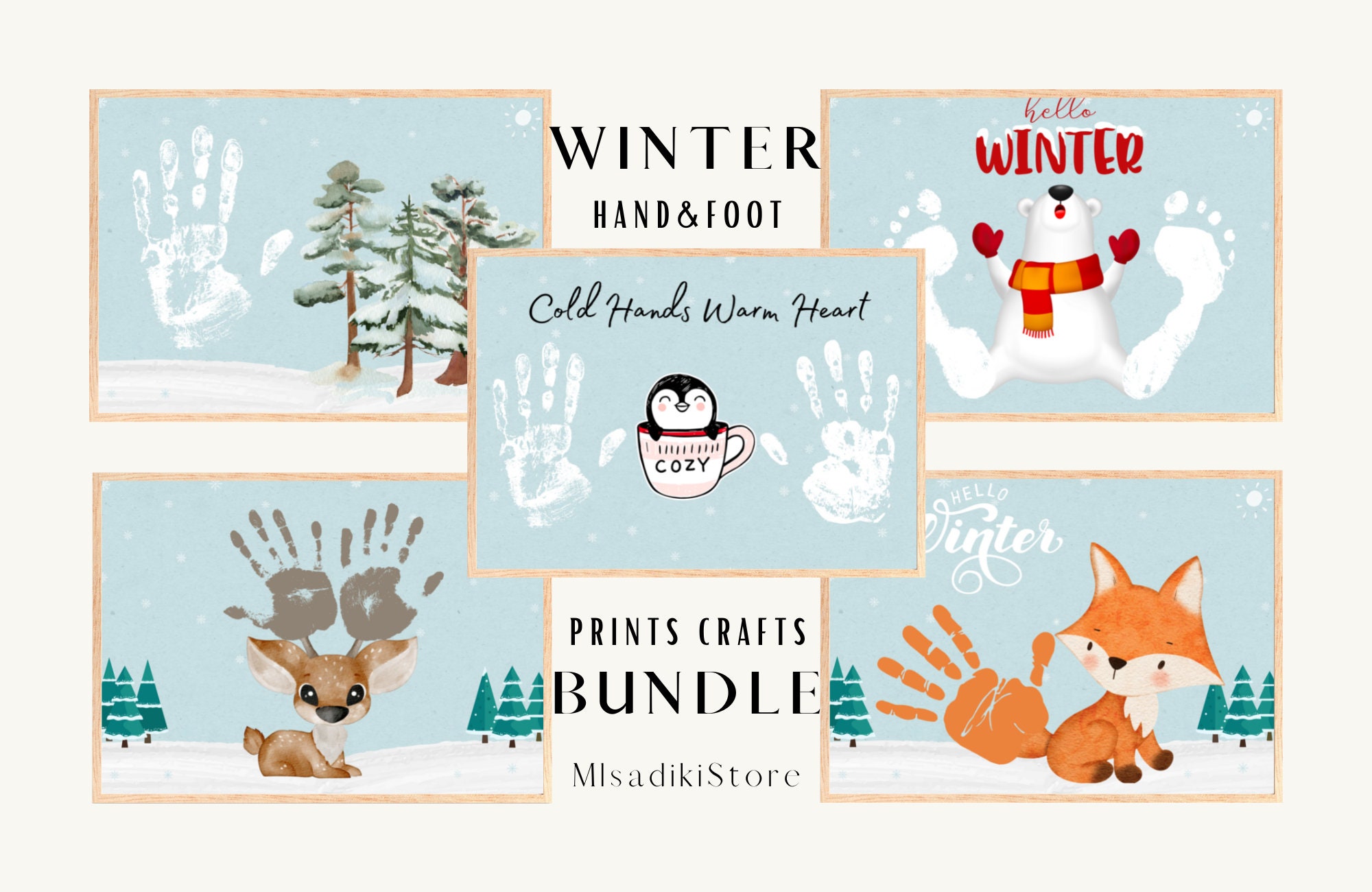 Winter Handprint Craft Bundle | Winter Preschool Craft | Winter Craft ...
