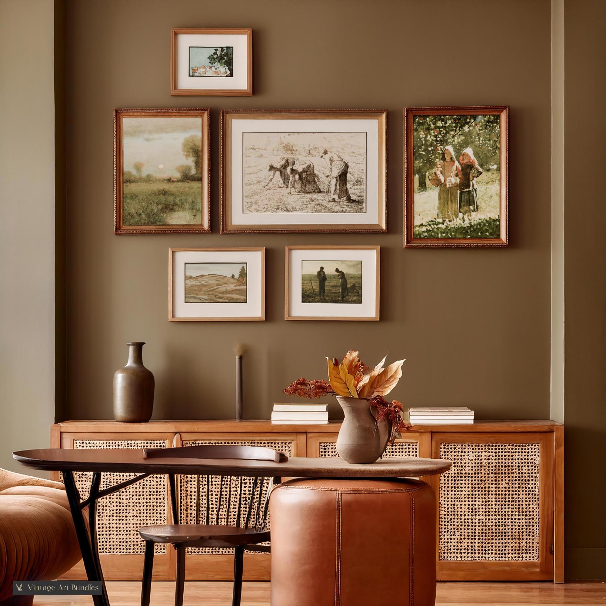 Vintage Fall Gallery Wall Art Set of 6 | Rustic Fall Decor | Antique ...