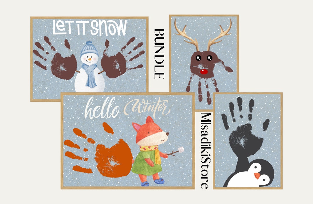 Winter Handprint Craft Bundle, Winter Preschool Craft, DIY Winter Craft ...