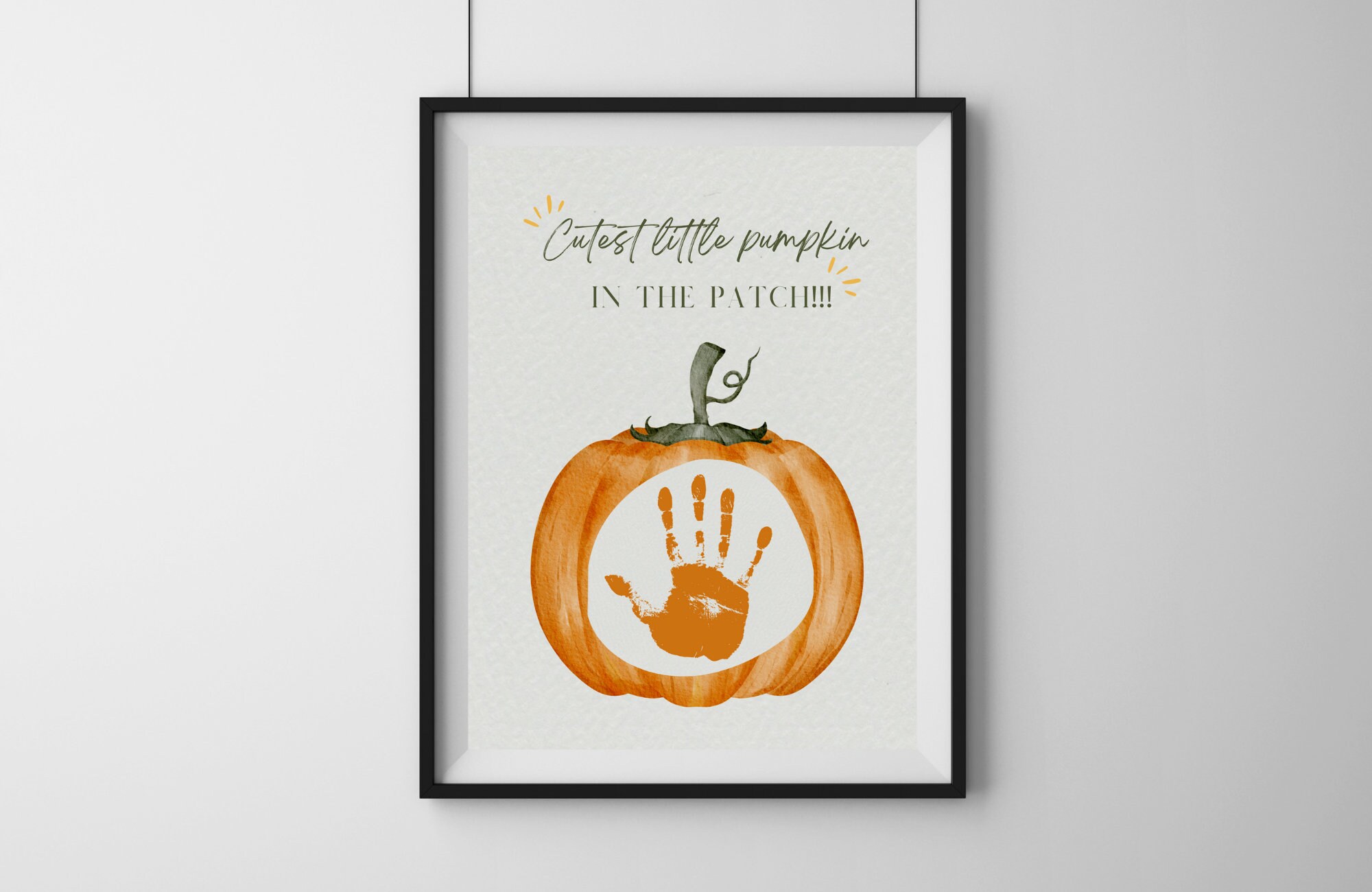 Pumpkin Handprint Art Printable, Cutest Little Pumpkin Handprint Art ...