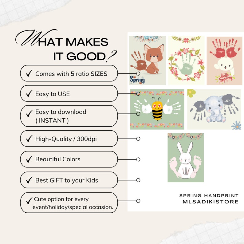Spring Handprint Art Bundle - Spring Crafts for Kids - DIY Keepsake ...