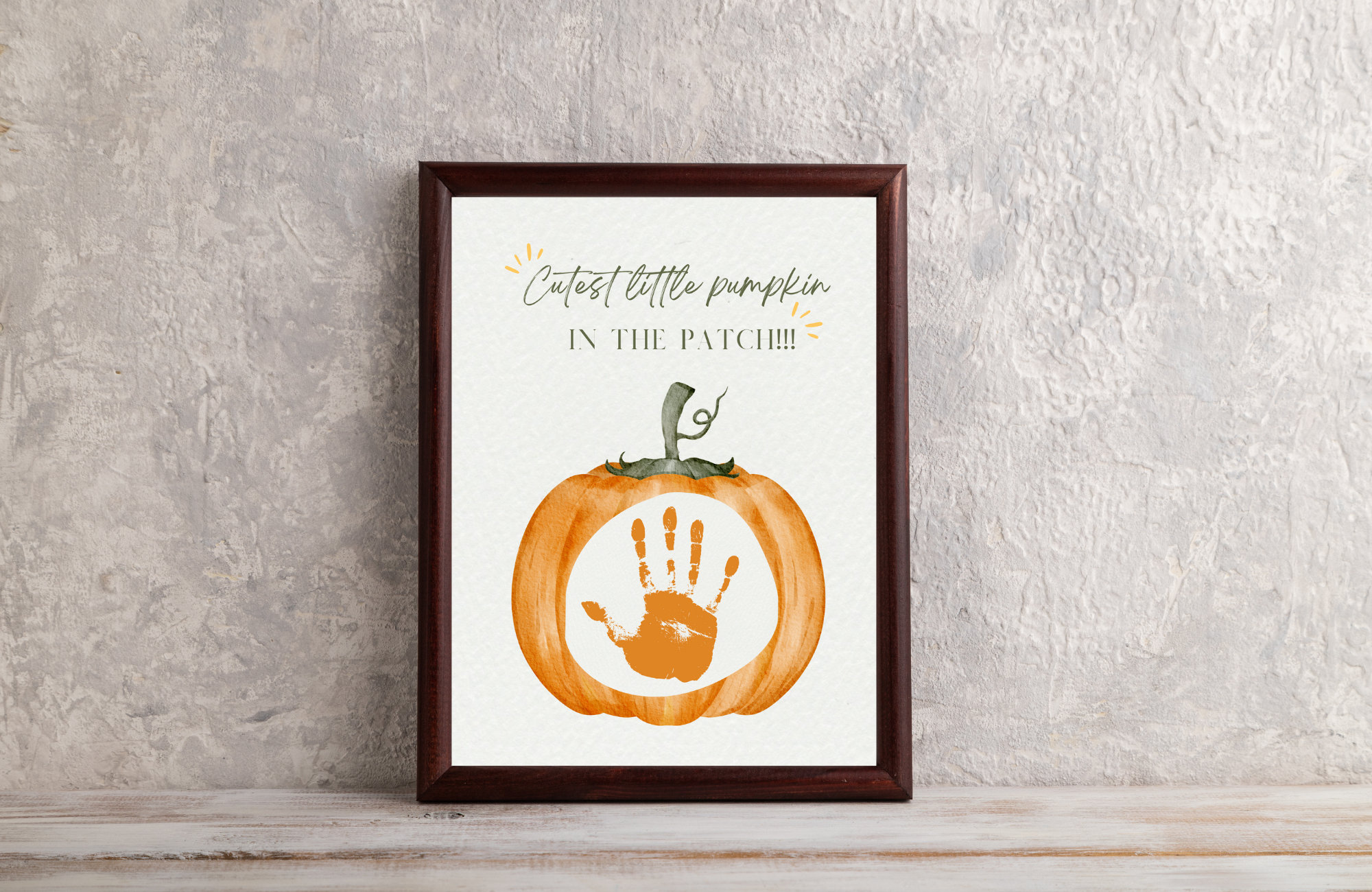 Pumpkin Handprint Art Printable, Cutest Little Pumpkin Handprint Art ...