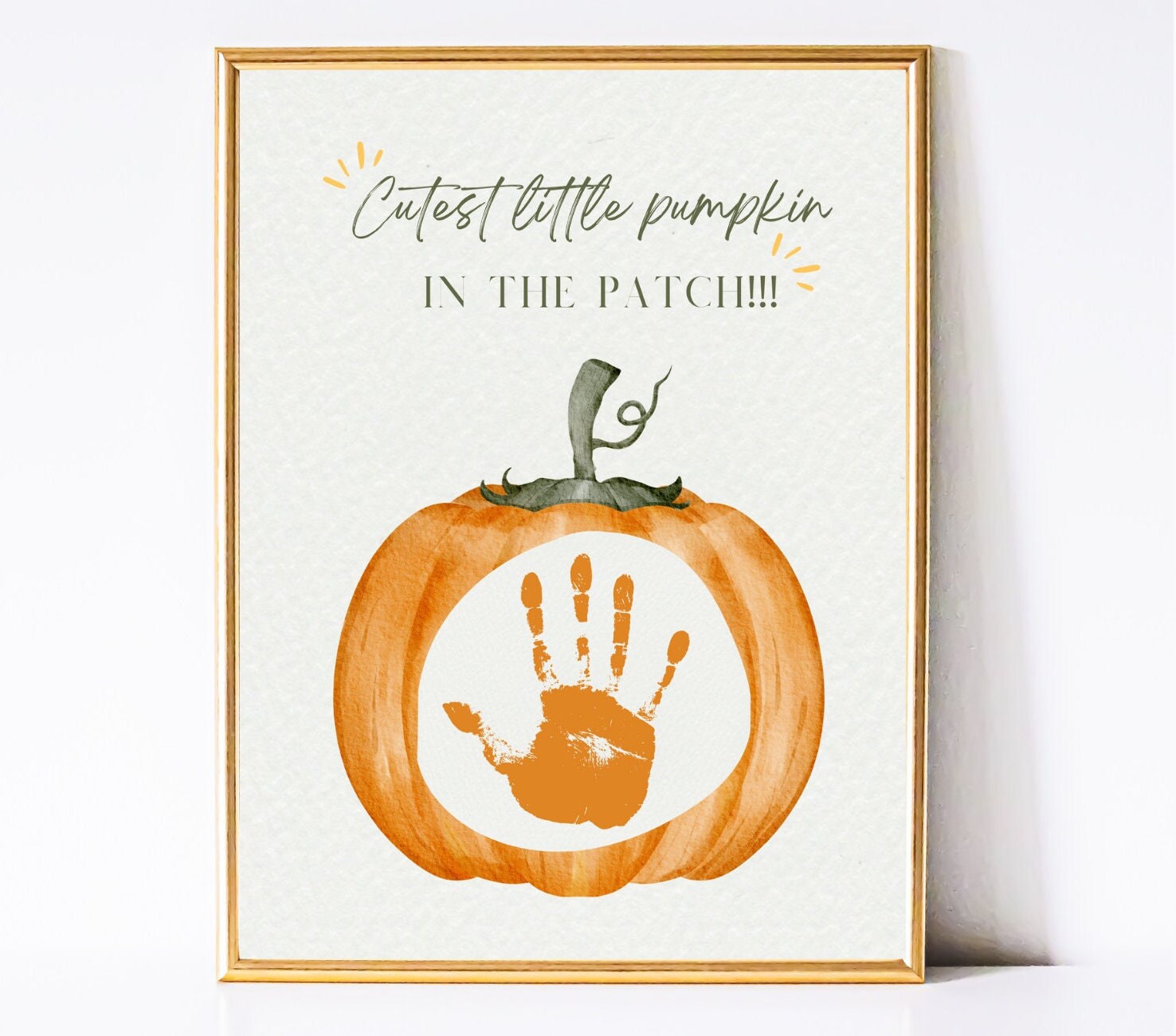 Pumpkin Handprint Art Printable, Cutest Little Pumpkin Handprint Art ...