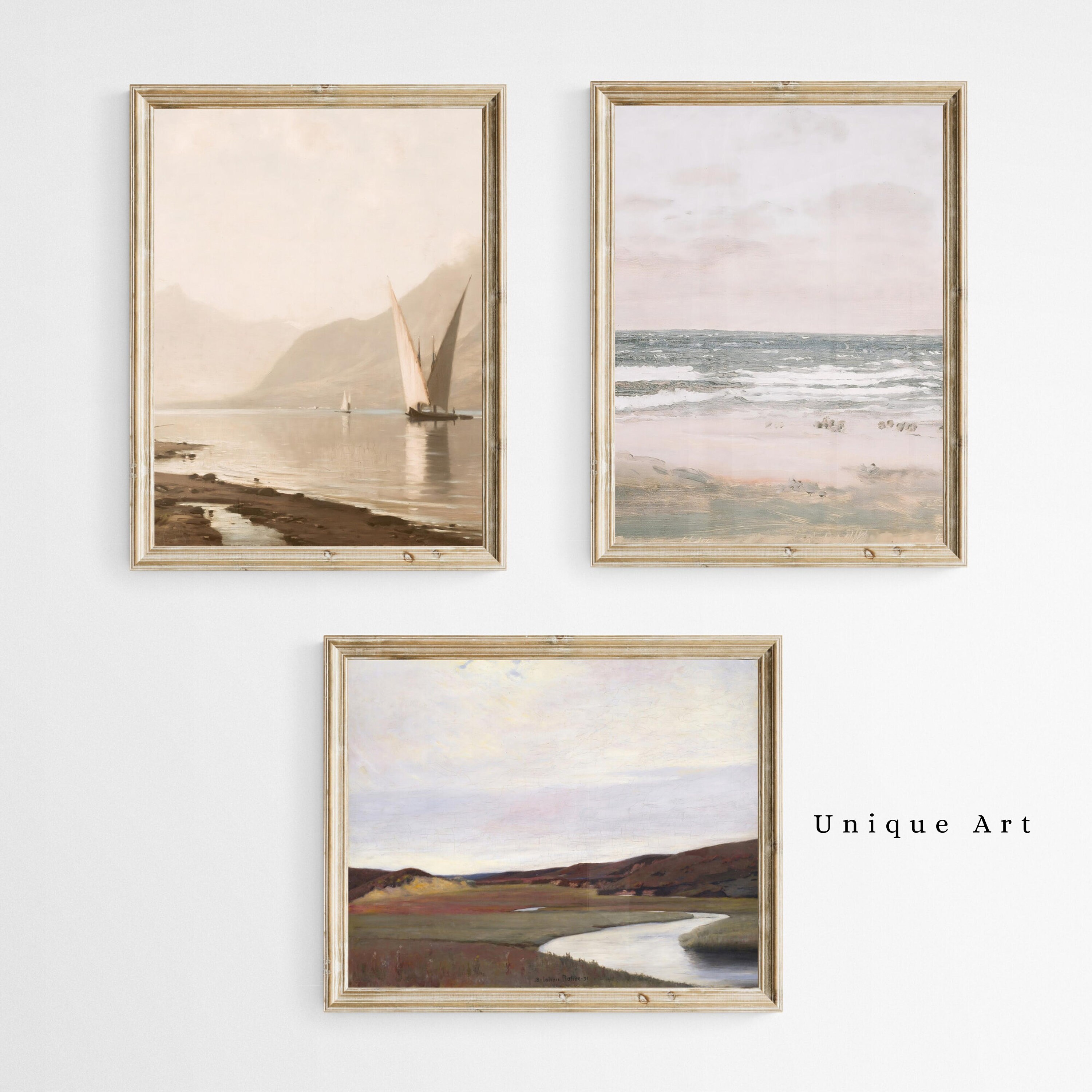 PRINTABLE SAILBOAT ARTWORK Set of 9 Prints, Beachy Wall Art, Digital ...