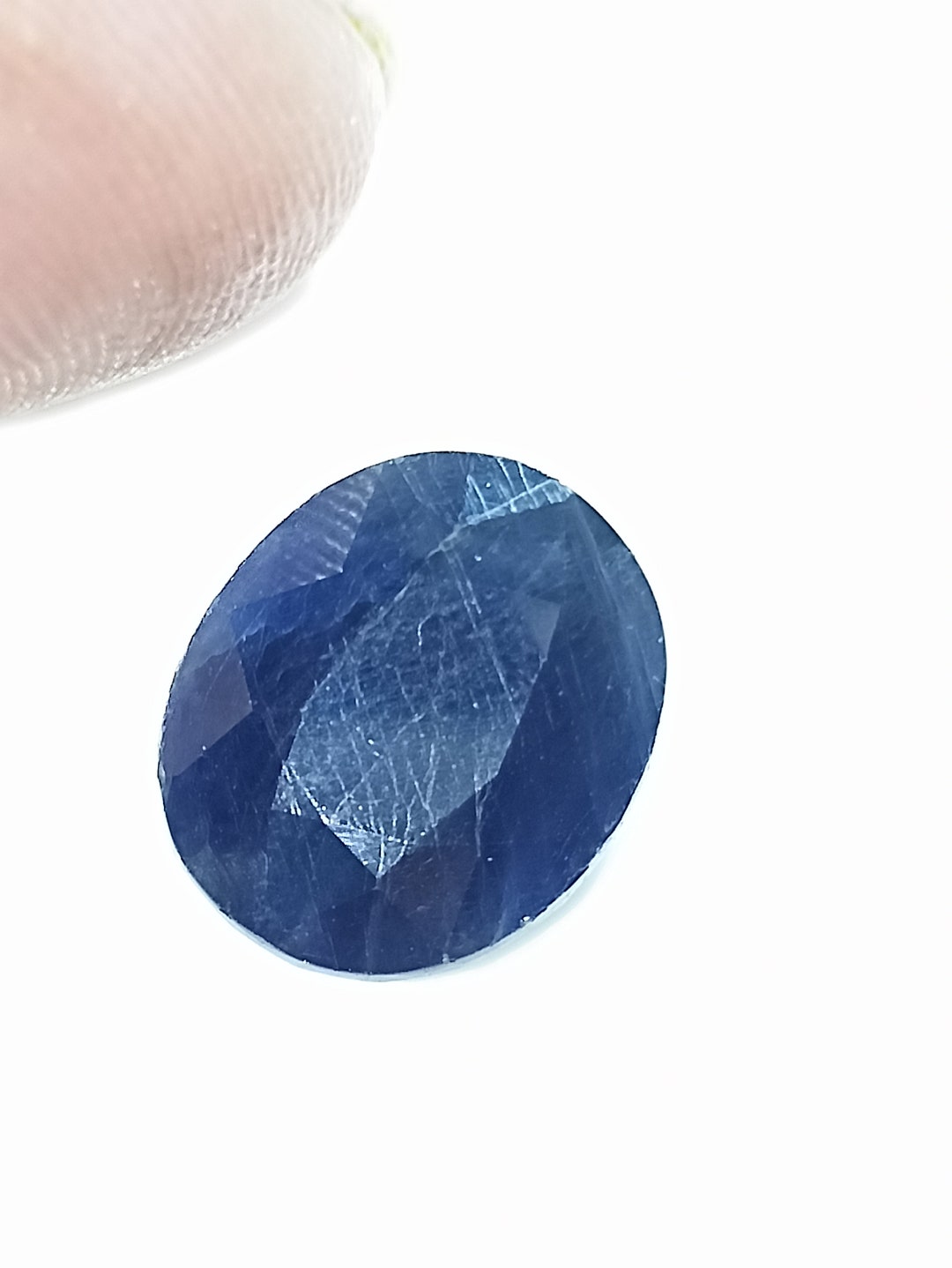 Natural African Blue Sapphire Gemstone, Oval Faceted Cut (13 X 11 MM ...