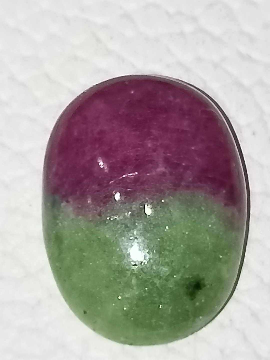 Buy 11 Carat Natural Ruby Zoisite Gemstone. Ruby Zoisite Cabochon. Ruby Zoisite Bi Color Smooth ...