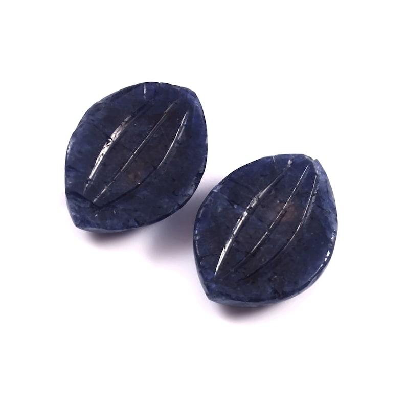 36 Carat Beautiful Natural African Blue Sapphire Fancy Pair Carving ...