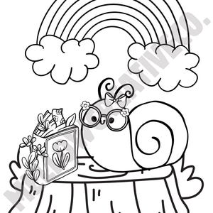 Whimsical Nature Coloring Pages, Printable Digital Download ...