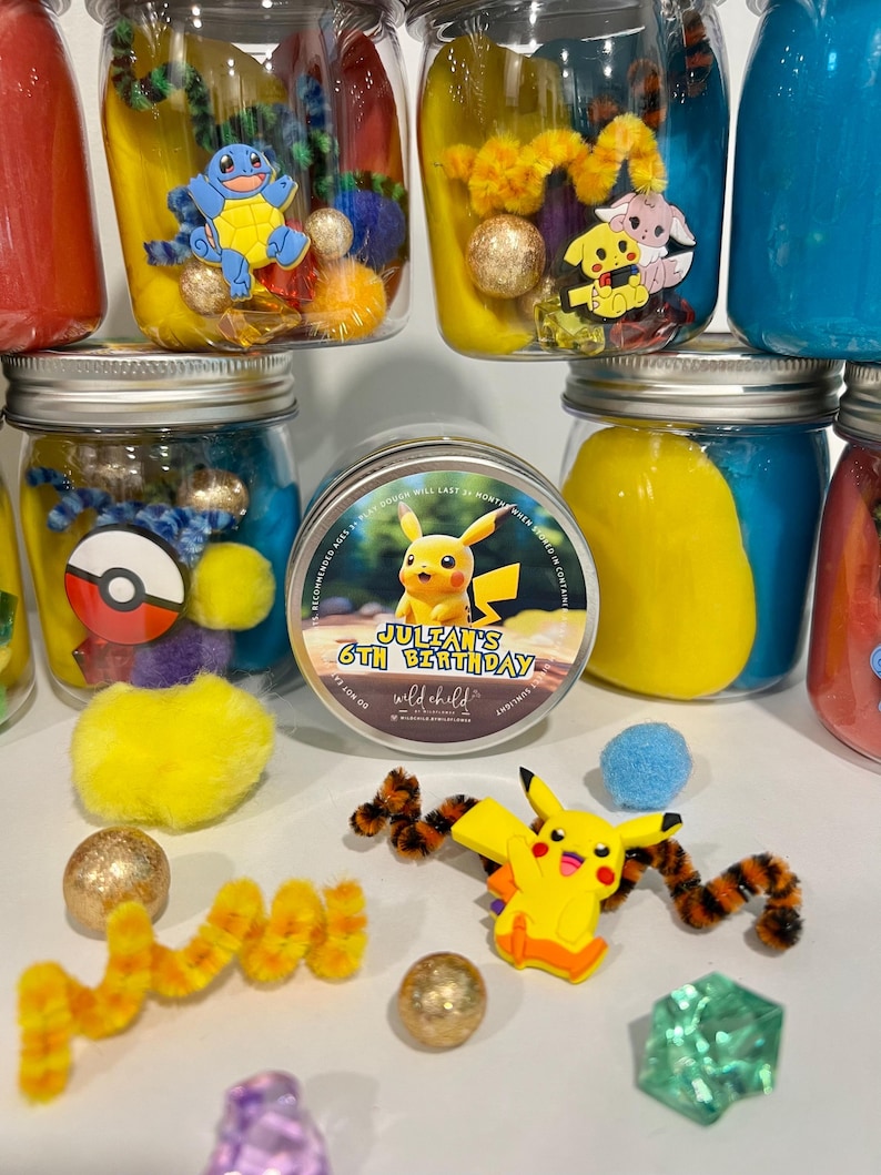 Pokemon Custom Play Dough Jars – Personalized Name Sticker, Scented ...