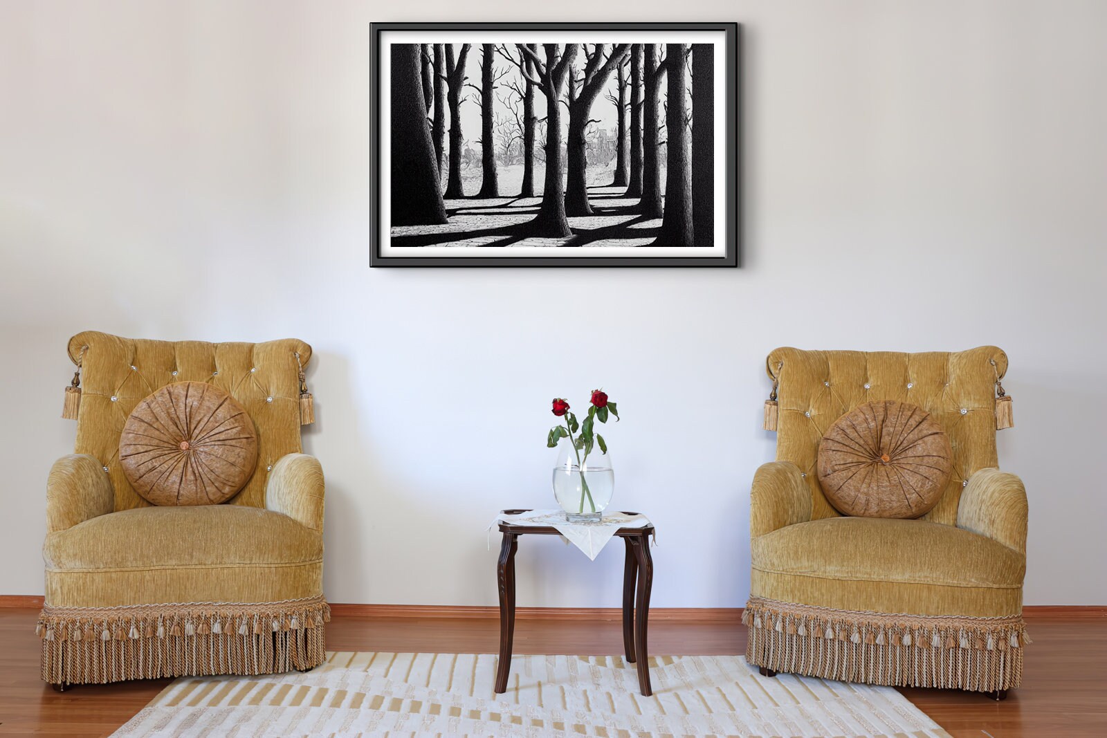 Modern Abstract Tree Poster Art in Black and White - Etsy