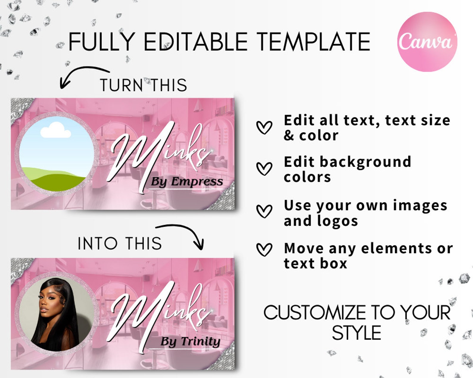 Glam Lash Technician Booking Website Template - Canva Template - Lash ...
