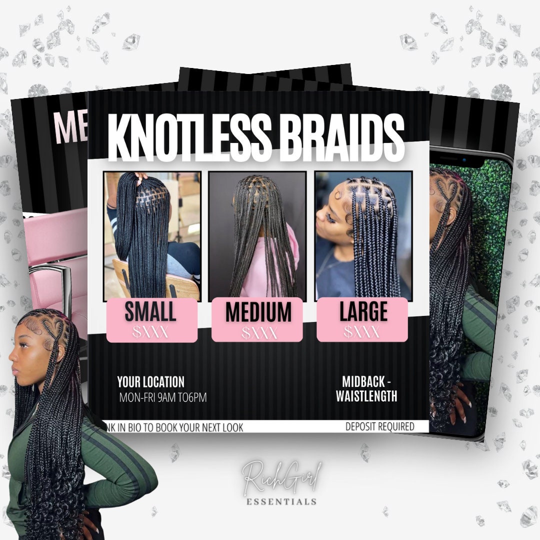 Social Media Bundle - Hair Stylist Braider - Monthly Booking Flyers ...