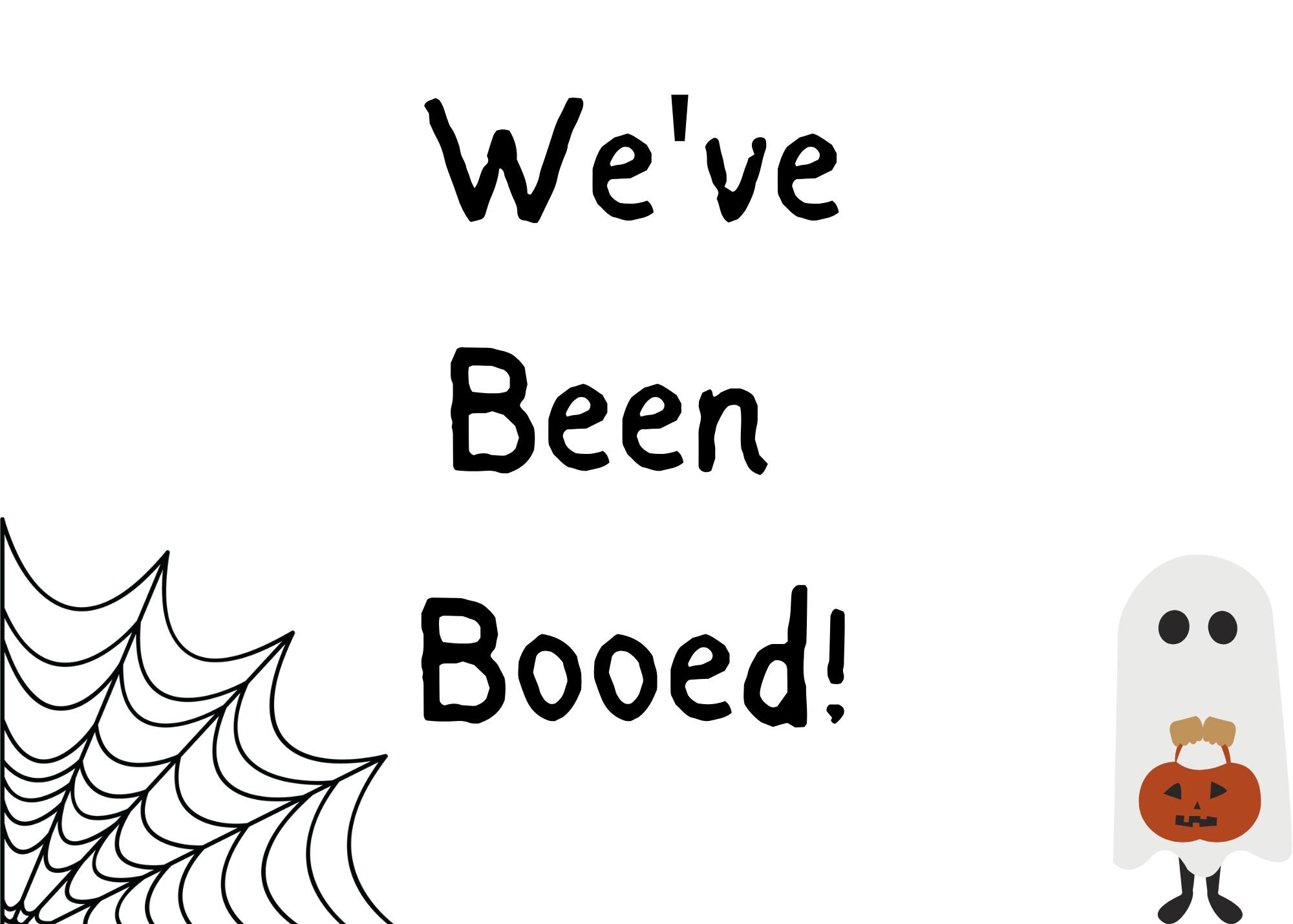 Instant Halloween Printable You've Been Booed Card Size - Etsy
