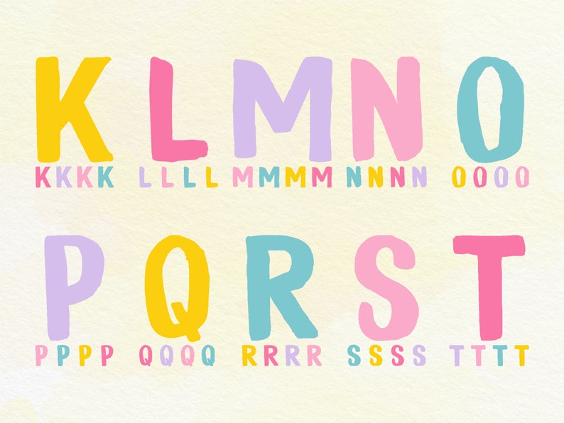 Hand Drawn Letters Clipart, Paint Brush Alphabet Font, Decorative ...