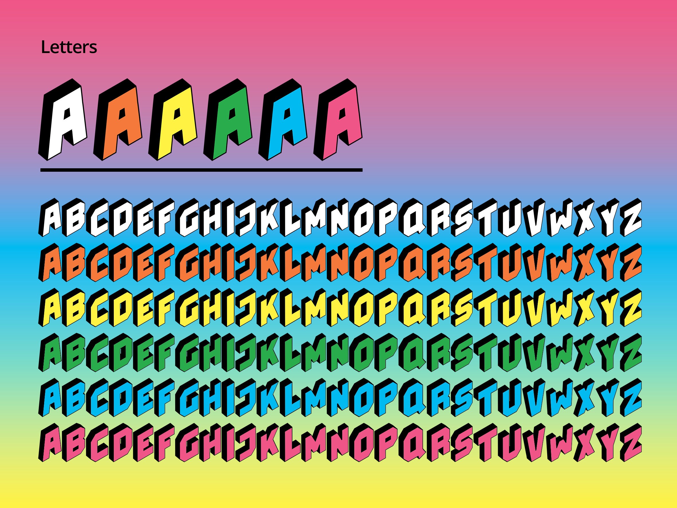 Rainbow Alphabet, Rainbow Letters, Alphabet Clipart, White Letters ...