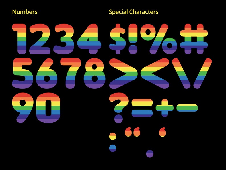 Rainbow Alphabet, Rainbow Letters, Alphabet Clipart, White Letters ...