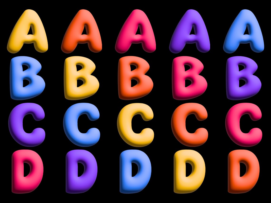 Inflatable Alphabet Font, Balloon Letters Clipart, Fun Inflatable ...