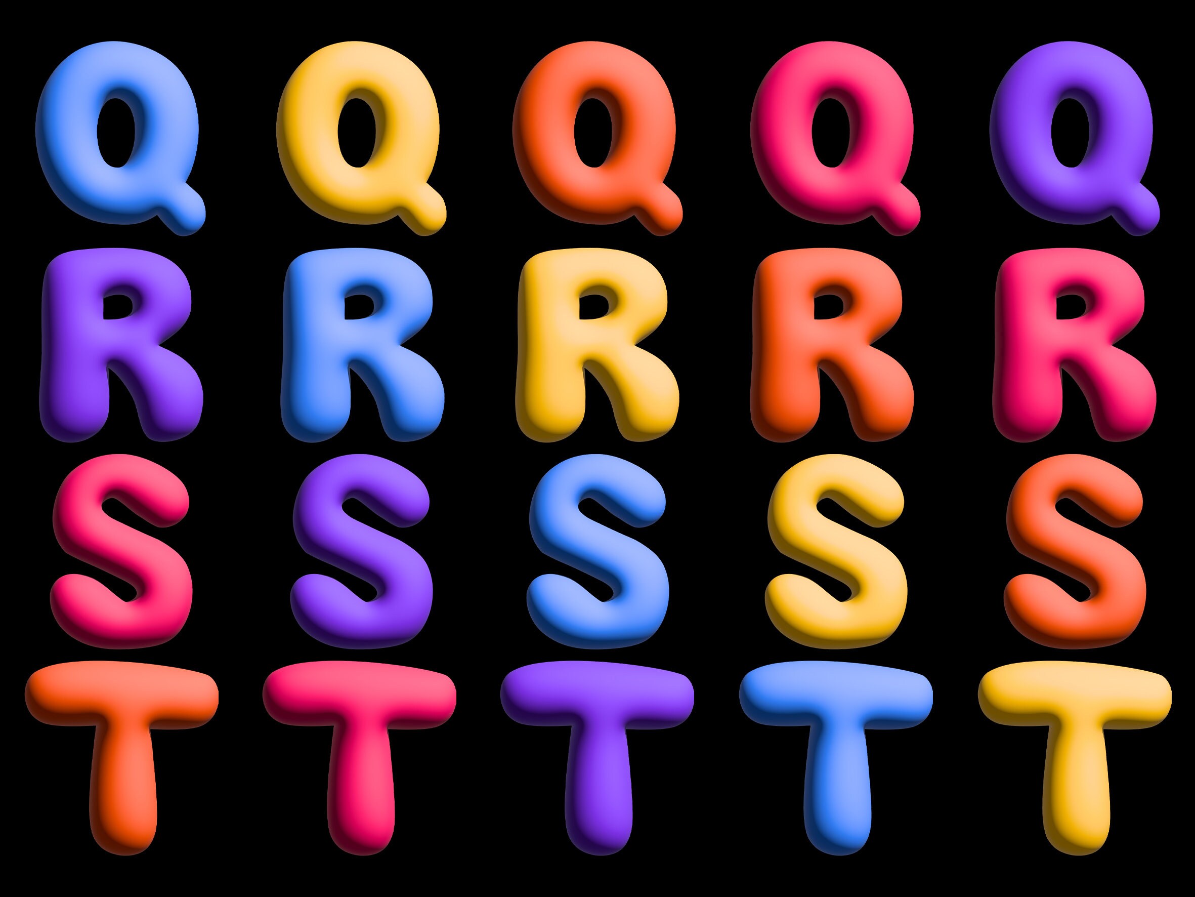 Inflatable Alphabet Font, Balloon Letters Clipart, Fun Inflatable ...
