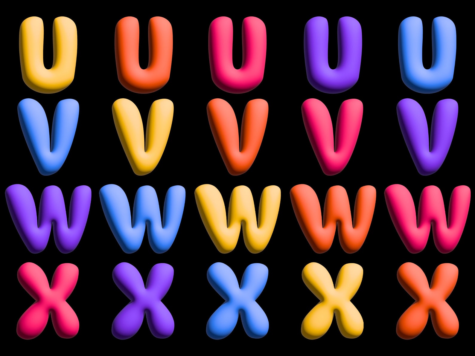 Inflatable Alphabet Font, Balloon Letters Clipart, Fun Inflatable ...
