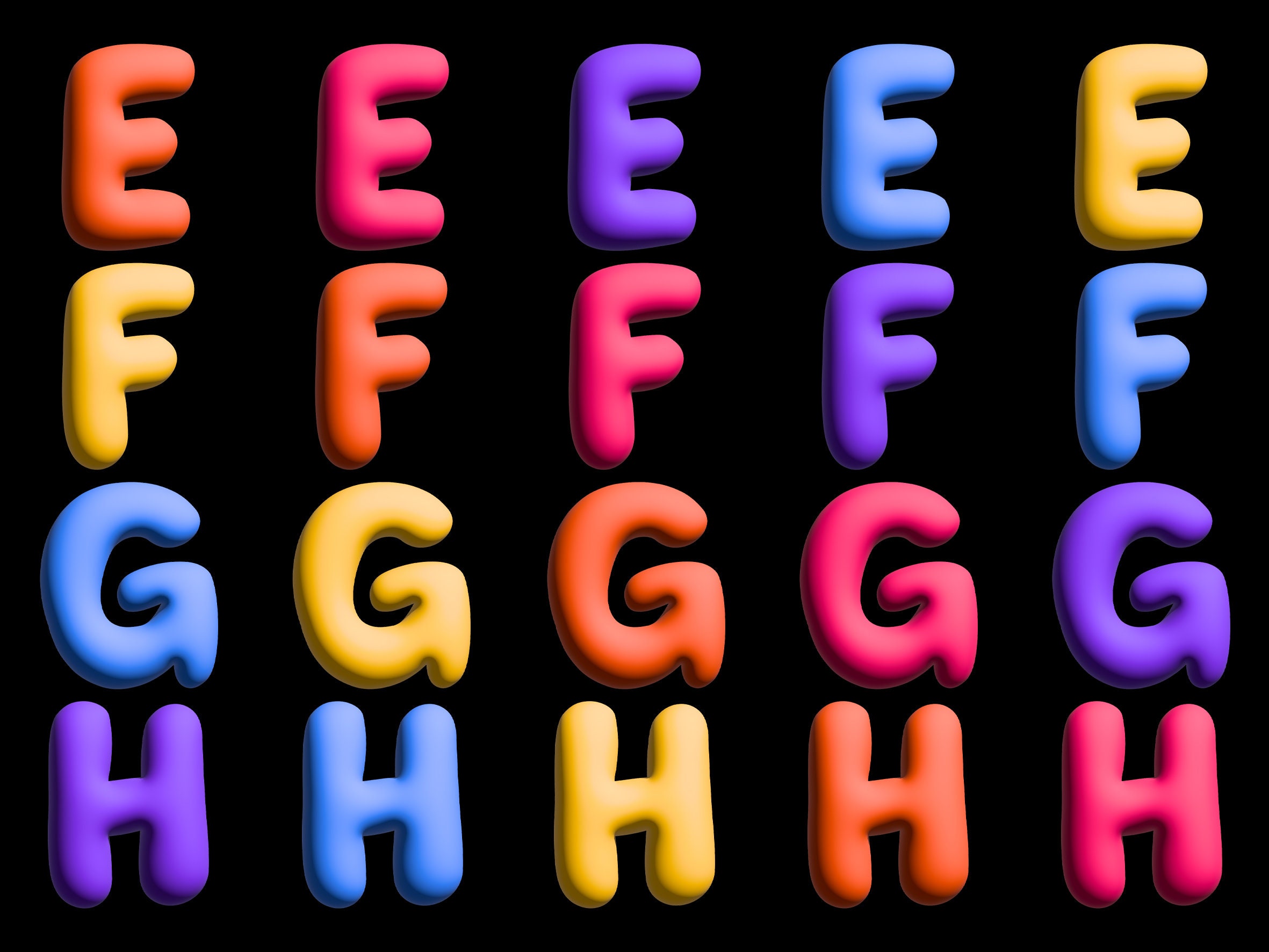 Inflatable Alphabet Font, Balloon Letters Clipart, Fun Inflatable ...