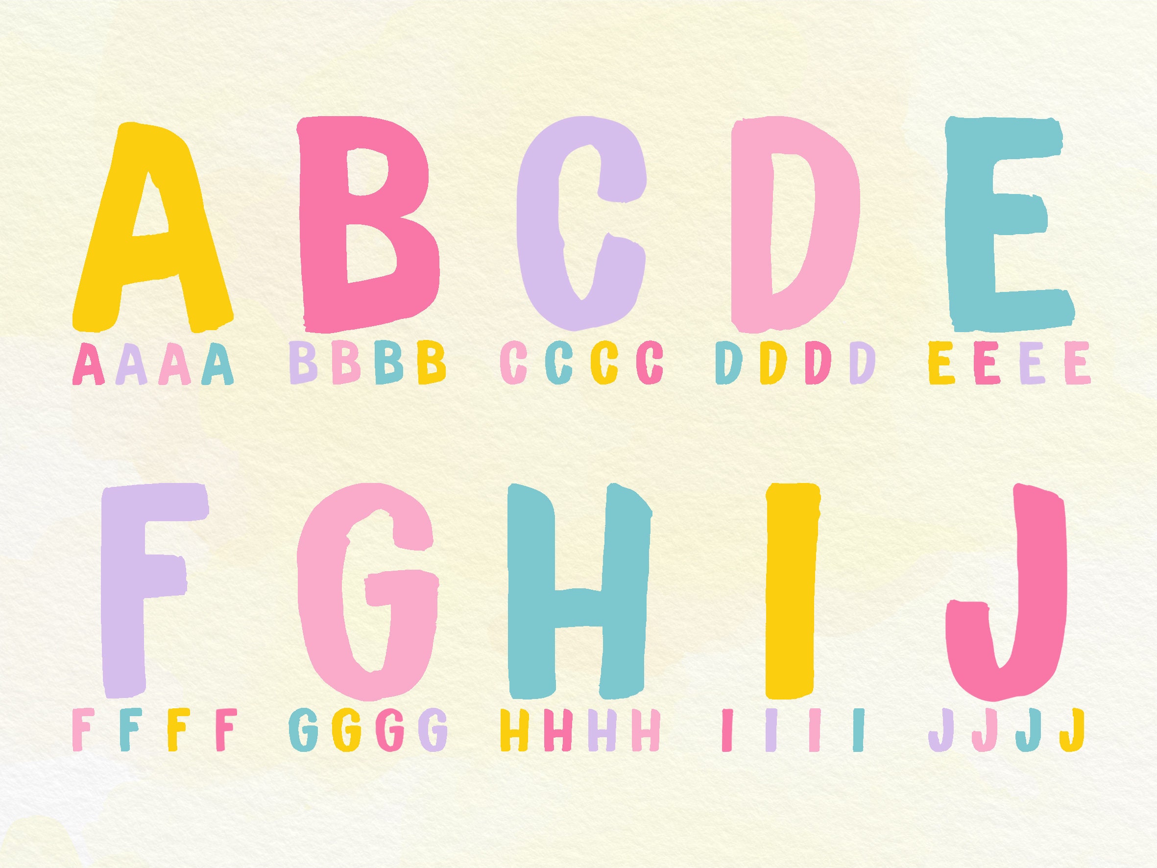 Hand Drawn Letters Clipart, Paint Brush Alphabet Font, Decorative ...