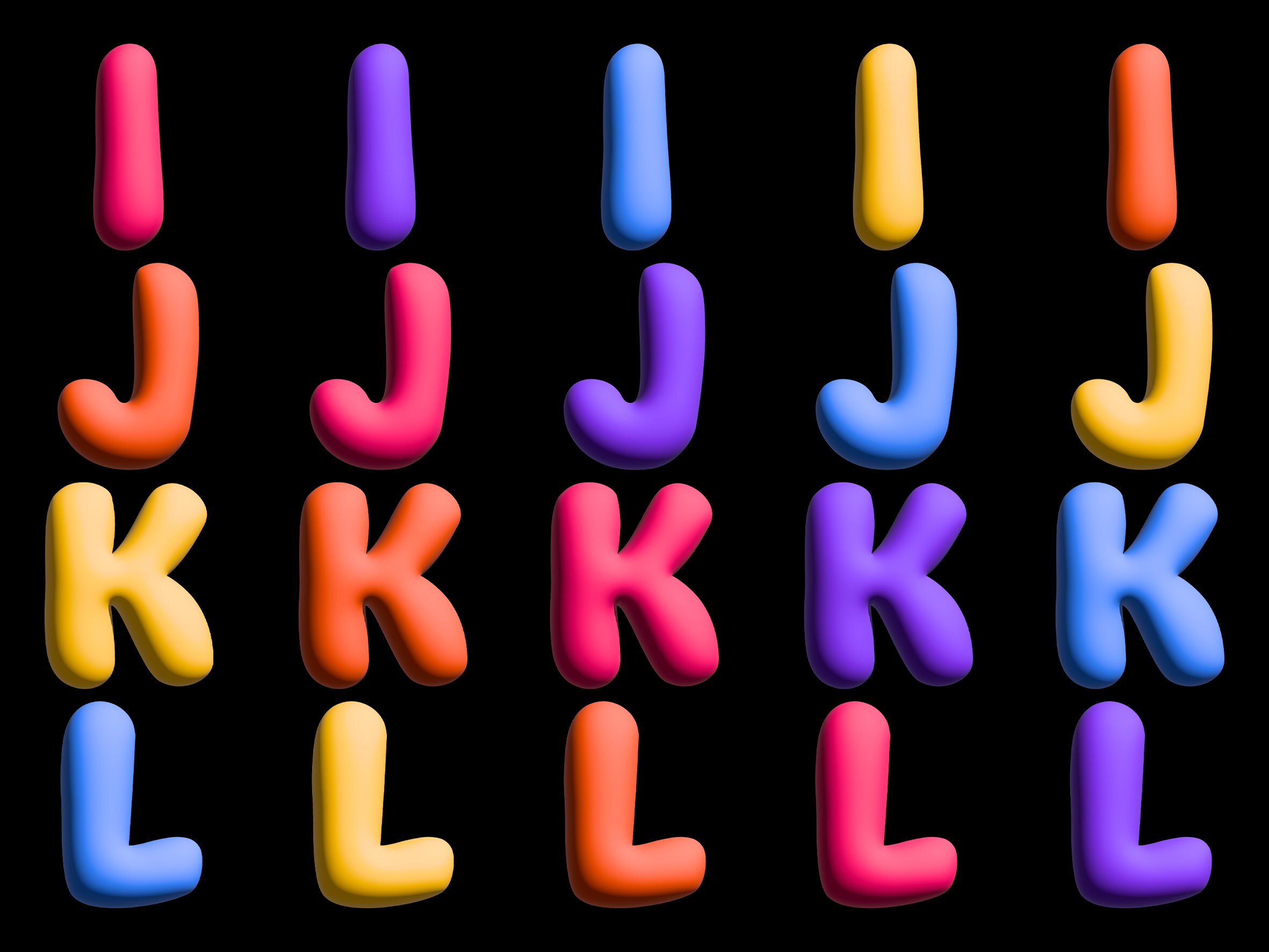 Inflatable Alphabet Font, Balloon Letters Clipart, Fun Inflatable ...