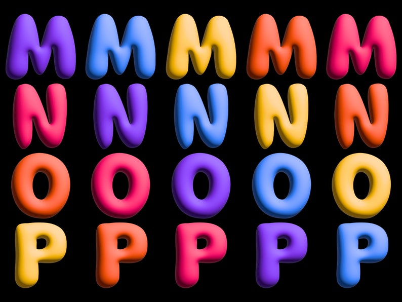 Inflatable Alphabet Font, Balloon Letters Clipart, Fun Inflatable ...
