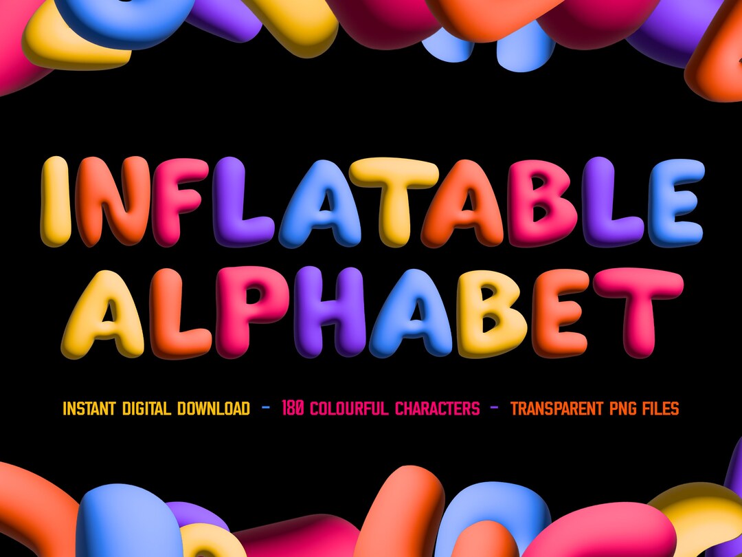 Inflatable Alphabet Font, Balloon Letters Clipart, Fun Inflatable ...