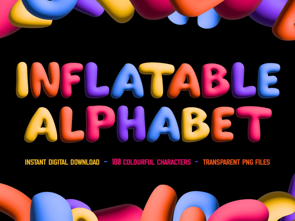 Inflatable Alphabet Font, Balloon Letters Clipart, Fun Inflatable ...
