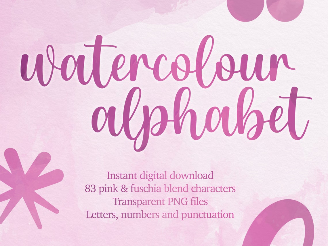 Watercolour Letters Clipart Watercolour Alphabet Clipart - Etsy