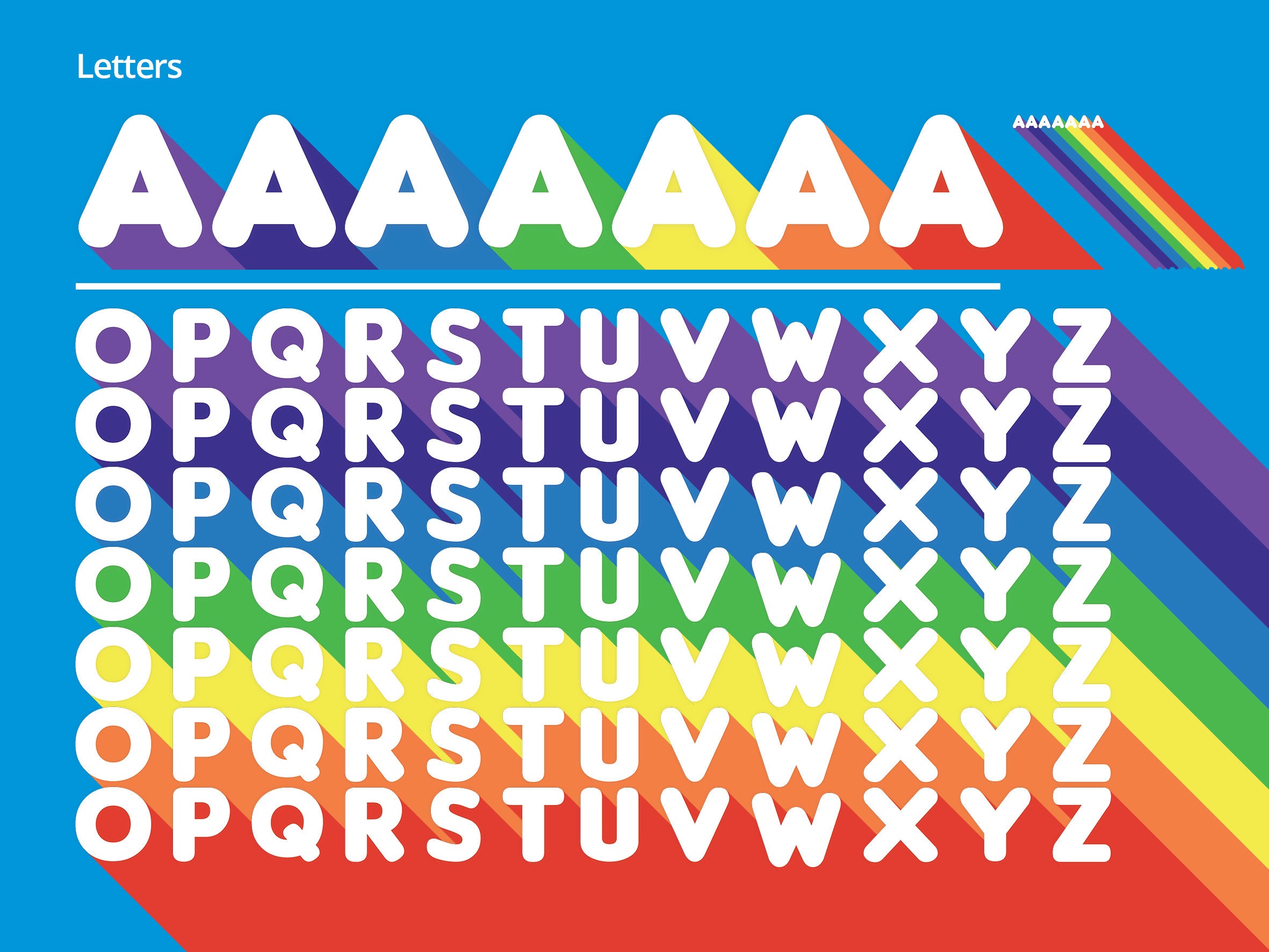 Rainbow Alphabet, Rainbow Letters, Alphabet Clipart, White Letters ...