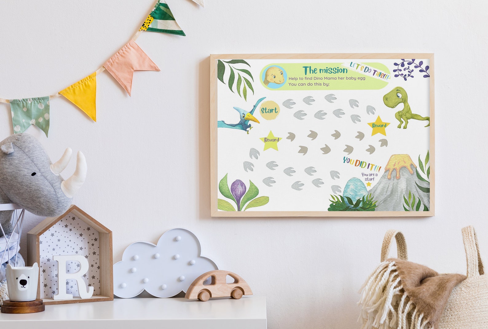 Printable Dinosaur Motivational Reward Chart Preschool Kid Daily Chore ...